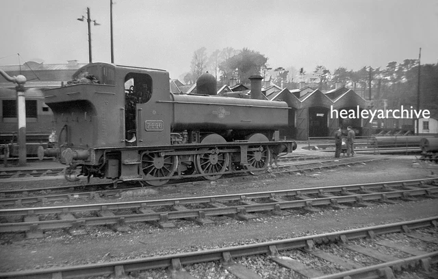 LARGER RAILWAY NEGATIVE 45x65mm St. Blazey MPD Ex-GWR '74xx' No. 7446 1 ...