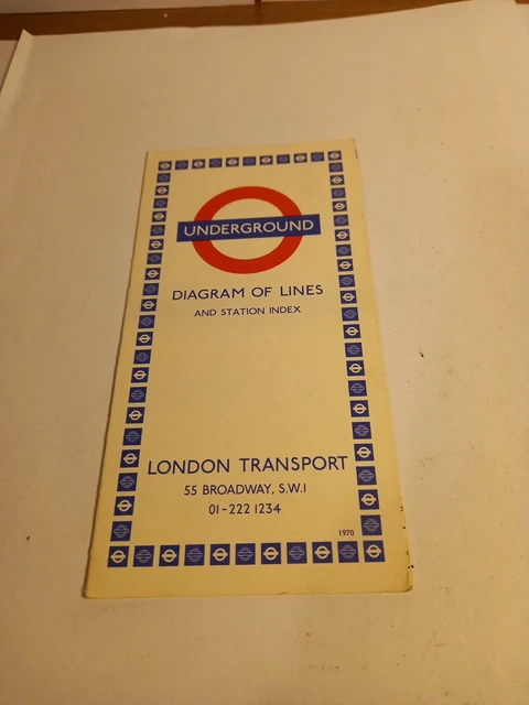 1970 LONDON TRANSPORT Underground Map Diagram Of Lines Tube Vgc £9.00 ...