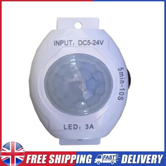 DC 5-24V 3A Motion Sensor Switch for Closet Cabinet LED Strip Light £7. ...