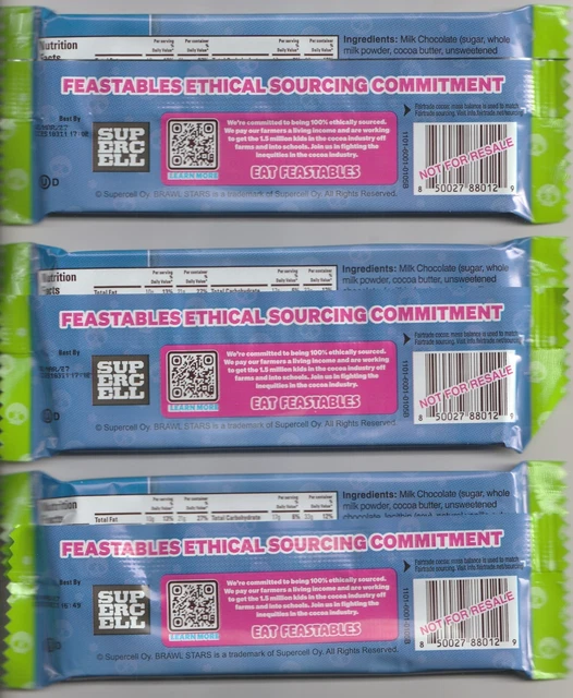 MR. BEAST COMIC-CON 2025 BRAWL STARS FEASTABLES Chocolate 3 Bar Lot ...