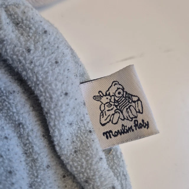 MOULIN ROTY MOUSE Plush Soft Toy Hand Puppet Grey Blue Baby Comforter £ ...