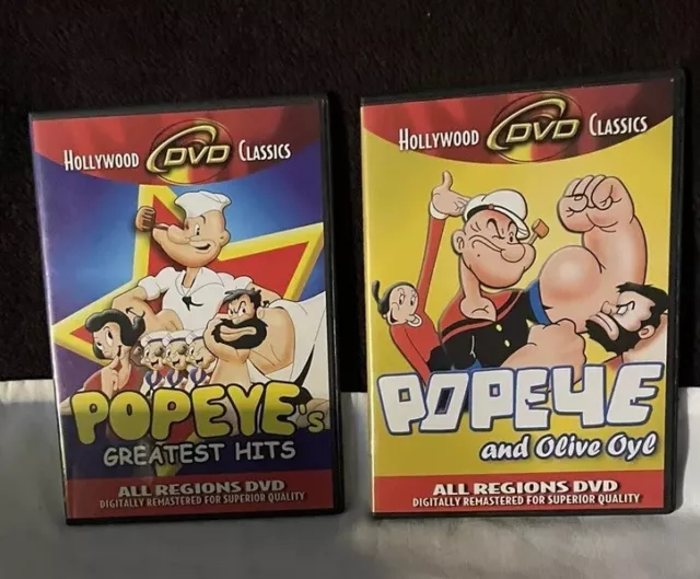 Lot Of 2 Popeye Dvd Hollywood Classics Popeyes Greatest Hits Popeye
