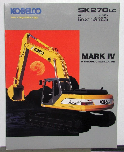 1990S KOBELCO SK270 LC Mark IV Excavator Specifications Construction ...