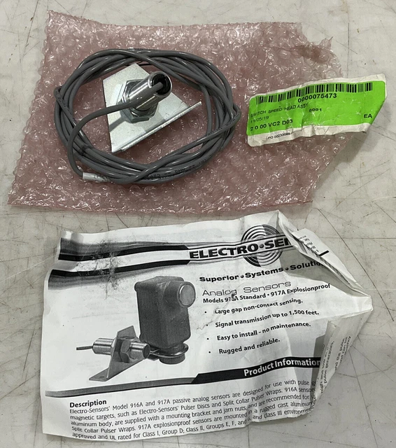 ELECTRO SENSORS 916A Analog Shaft Speed Sensor 97A8 $25.00 - PicClick