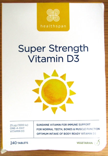 HEALTHSPAN SUPER STRENGTH Vitamin D3. *240 TABLETS. £12.99. Exp' 11/ ...