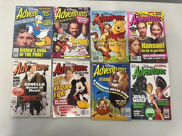 DISNEY ADVENTURES MAGAZINE Bulk Lot of 8 Issues 1997, 1998, Summer ...