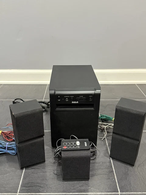 RCA RT151 HOME Theater Surround Sound System 5 Speakers Subwoofer ...