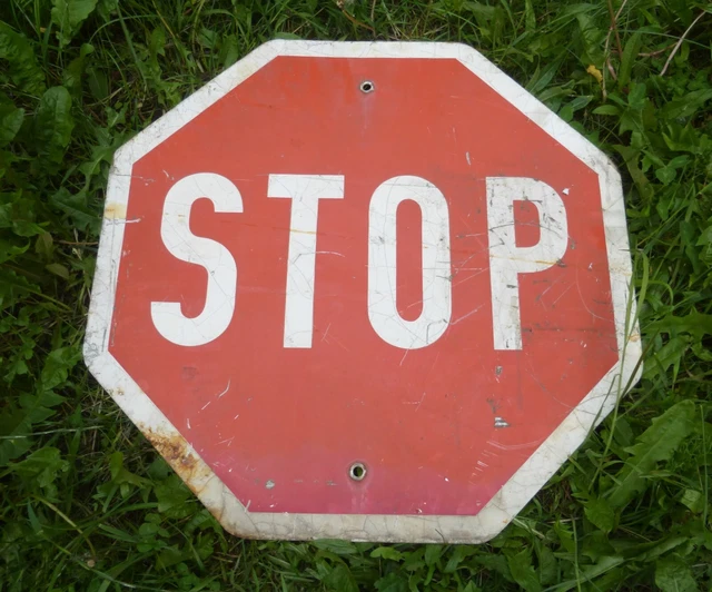 ALTES VERKEHRSSCHILD SCHILD STOP 📢 Verkehrszeichen STOPSCHILD ALU ...