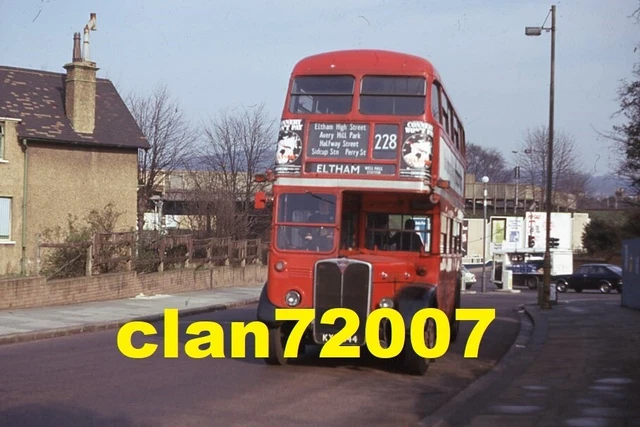 ORIGINAL BUS COLOUR slide LT RT1717, KYY 544 route 228 near Sidcup Feb ...