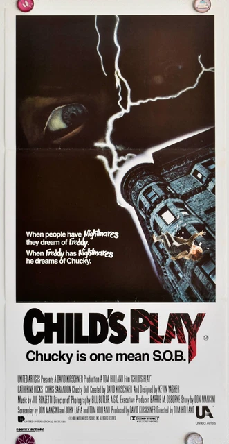 CHILD'S PLAY ORIGINAL 1988 Australian cinema daybill movie poster RARE ...