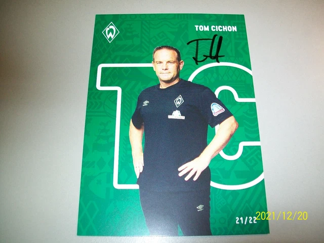 WERDER BREMEN AUTOGRAMMKARTE Tom Cichon Aktuel Saison 21/22 Original ...