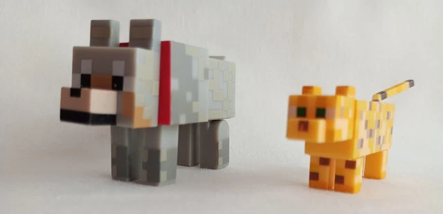 MINECRAFT OVERWORLD ANIMALS - Wolf + Ocelot £6.20 - PicClick UK