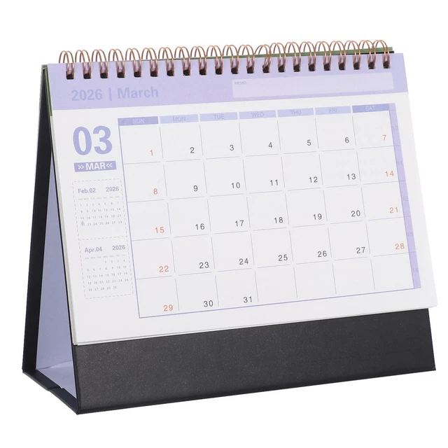 MINI CALENDRIER DE bureau 2026, format vertical, à rabat, agenda ...