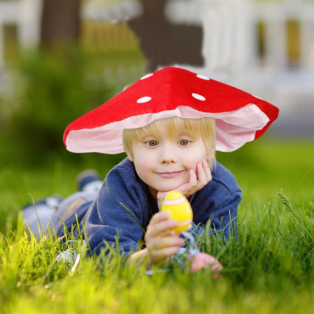 RED MUSHROOM HAT Toad Kids Silly Novel Design Kids' Novelty Child Man £ ...