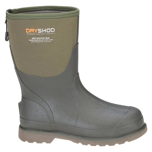 DRYSHOD SOD BUSTER Round Toe Mid Pull On Snow Mens Green, Grey Casual ...