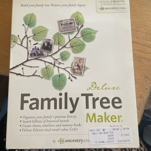 FAMILY TREE MAKER Deluxe 2008 OLD VERSION Complete £19.99 - PicClick UK