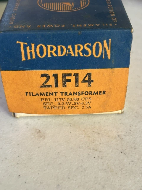 VINTAGE THORDARSON FILAMENT Transformer PN 21F14 (DL) $35.00 - PicClick