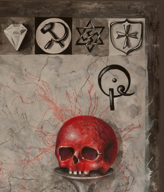 PAINTING CONTEMPORARY ART modern symbology sign fool royal crown ...