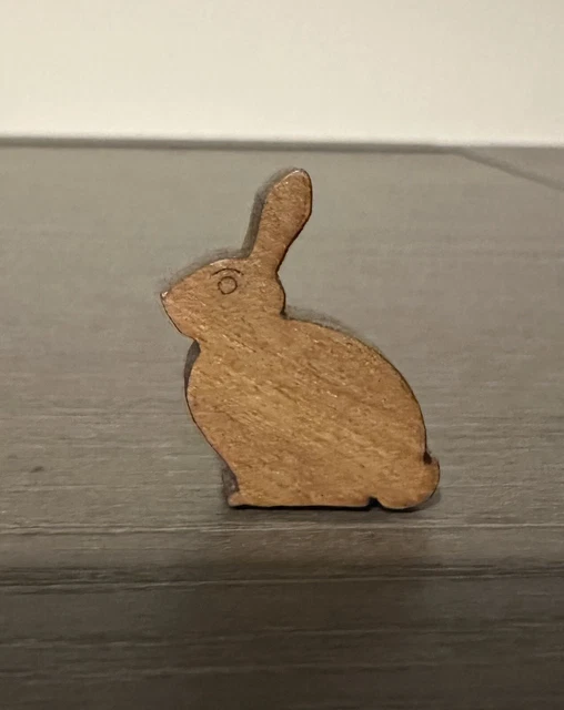VINTAGE TATTY DEVINE Wooden rabbit Easter Bunny Brooch £16.31 - PicClick UK