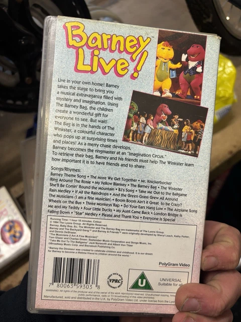 BARNEY LIVE VHS - Rare Retro Vintage Series Kids 1994 Show £11.00 ...
