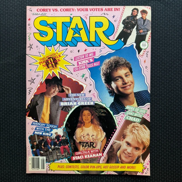 TIGER BEAT STAR Magazine August 1989 NKOTB, Kirk, Corey, Debbie, Staci ...