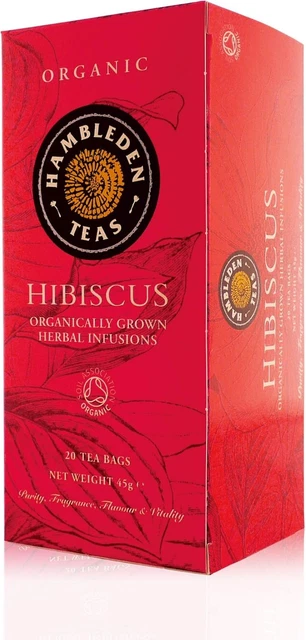 HAMBLEDEN TEAS ORGANIC Hibiscus Tea 20 Teabags (Pack of 6, Total 120 ...