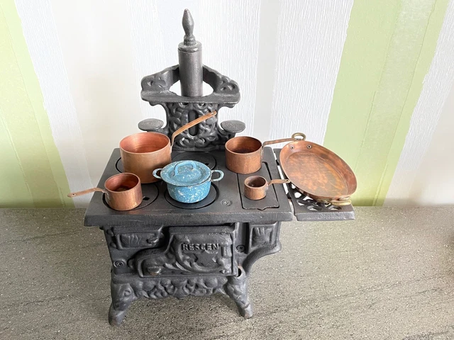 ANCIENNE CUISINIERE EN fonte Crescent complète, FOURNEAU Vintage ...