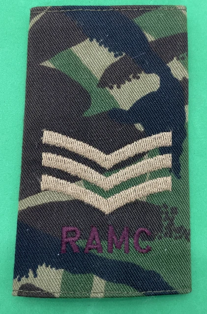 GENUINE BRITISH ARMY RAMC DPM Sgt Sergeant rank slide Cbt 95 £3.00 ...
