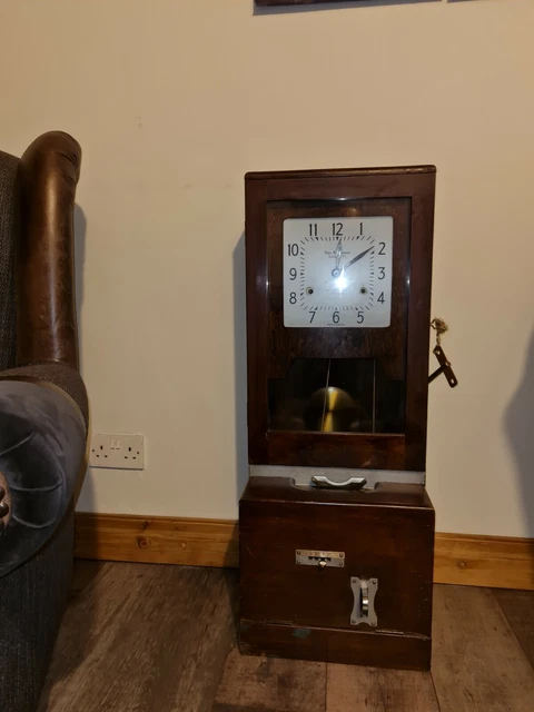 VINTAGE ANTIQUE clocking in Clock Time card Recorder 1950s £295.00 ...