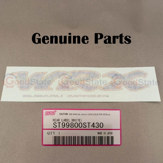 GENUINE SUBARU IMPREZA WRX STi GC8 1993-2001 Rear Trunk Boot Decal ...