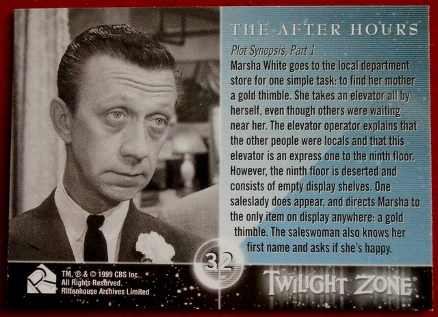 TWILIGHT ZONE - Karte #32 - DIE NACHSTUNDEN - ANNE FRANCIS, Rittenhouse ...