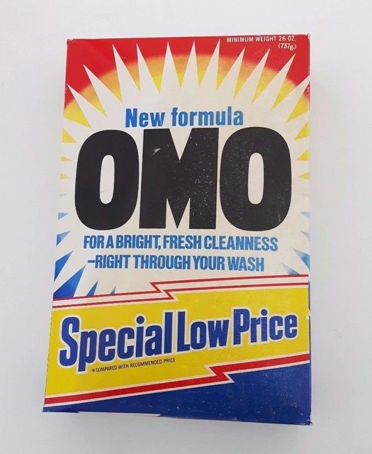 VINTAGE OMO 737G Washing Powder Box, Unopened, Unused *Rare* Prop £25. ...