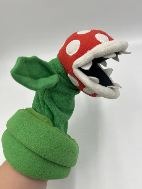 SUPER MARIO BROS Piranha Plant Hand Puppet 12" Plush Nintendo Uncute ...