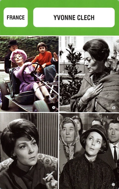 FICHE CINÉMA - Actrices - YVONNE CLECH 1951-89 EUR 2,30 - PicClick FR