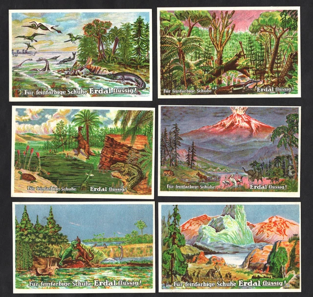 PREHISTORIC ANIMALS & Evolution Erdal German Card Set 1928 Dinosaurs ...