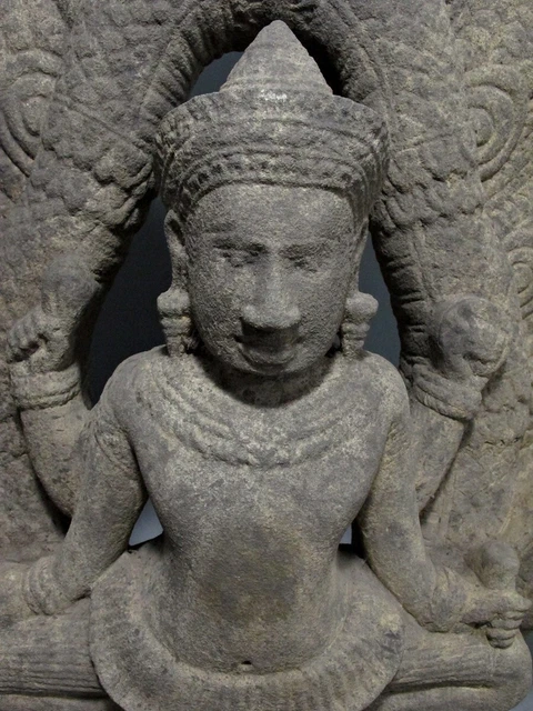 KHMER SCULPTURE SANDSTONE Shiva Multi-Arms Figure Stone Relic Koh Ker ...
