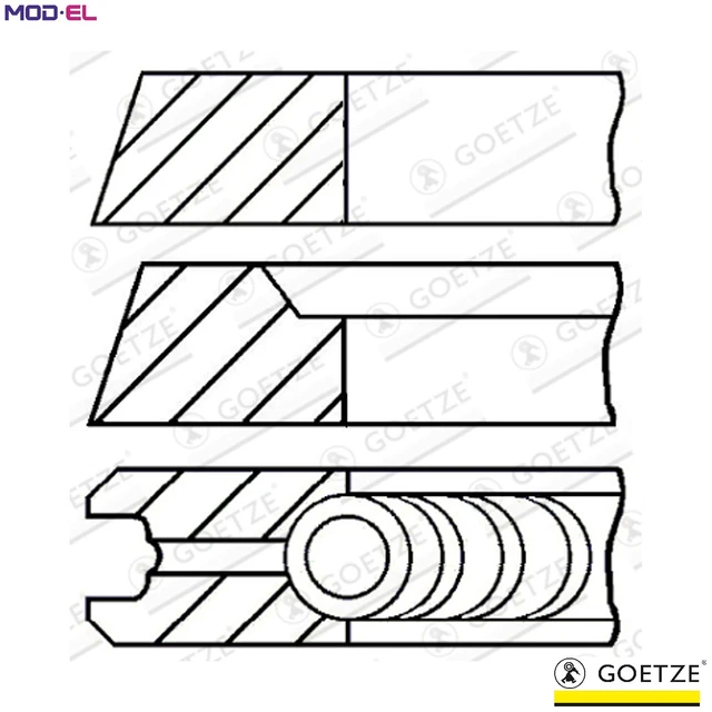 4X PISTON RING KIT 08-501807-00 FOR AAD/AAE/ABK/ABT/ACE/ADW/2E/9A/ABF ...