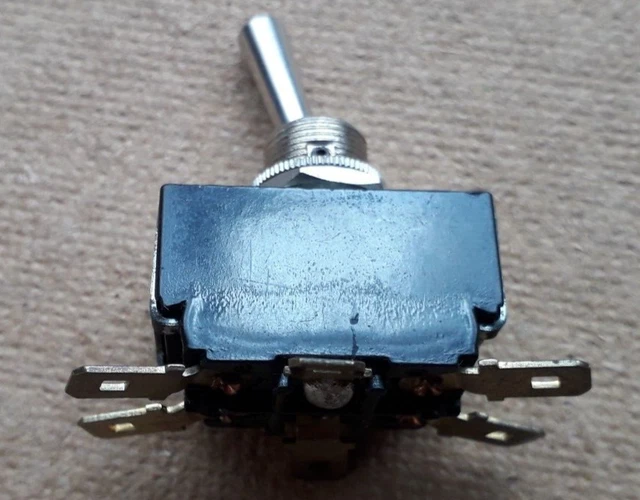 VINTAGE RS TOGGLE Switch On/Off Off Six Terminal Chrome Lever New Old ...