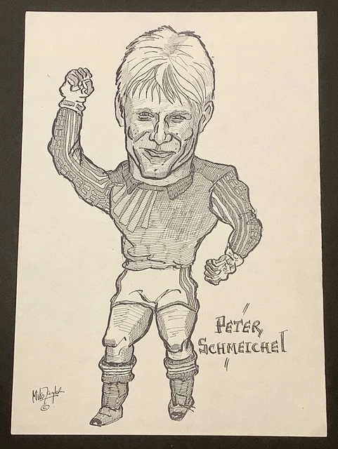 PETER SCHMEICHEL MANCHESTER United Caricature Print By Artist Mike ...