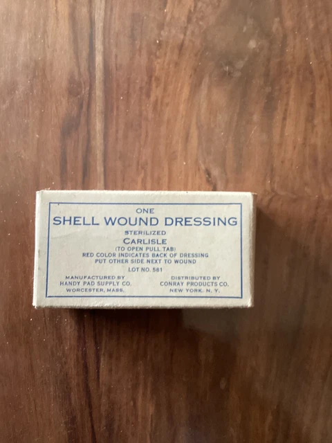 TRES RARE US WW2 SHELL WOUND DRESSING Handy Pad ORIGINAL - MEDICAL ...