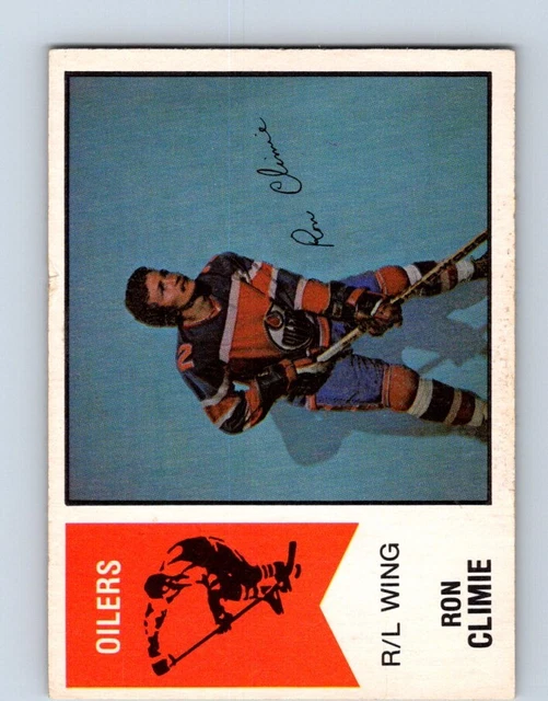 VINTAGE HOCKEY CARD Opc 1974 Wha Edmonton Oilers Ron Climie No43 $6.00 ...