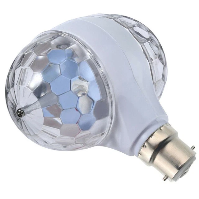 6W LED B22 E27 Rotating Bulb Stage Light Bulb Crystal Ball Disco Lamp ...