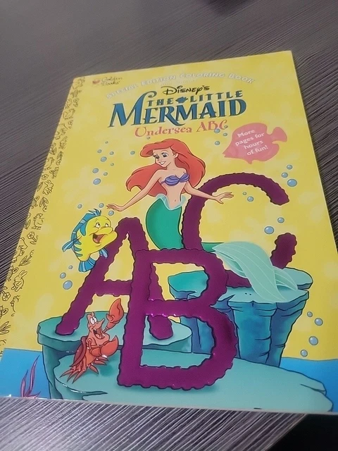 VINTAGE DISNEY GOLDEN Coloring Book Little Mermaid Undersea ABC Unused ...
