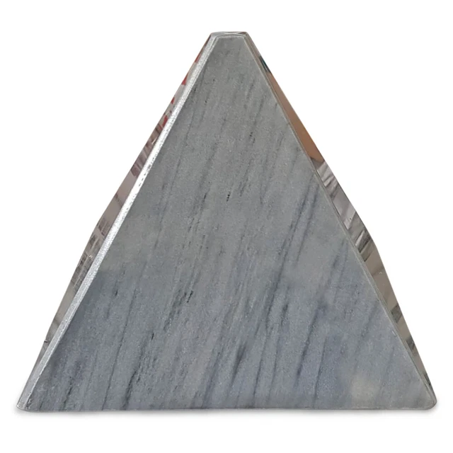 SCULPTURE PYRAMIDE MARBRE Gris Bardiglio Gray Marble Pyramid Décor ...