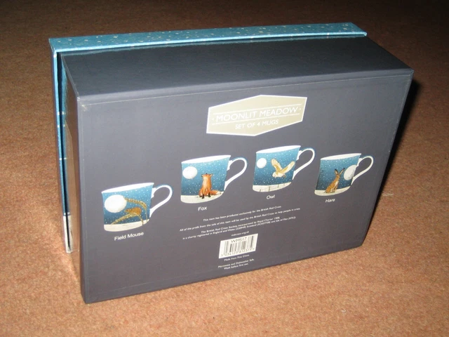 NEW BOXED SET Moonlit Meadow Mugs Set of 4 - Barn Owl, Doormouse, Fox ...