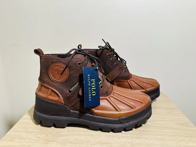 POLO RALPH LAUREN Oslo Low buckle waterproof leather boots brown NWOB ...
