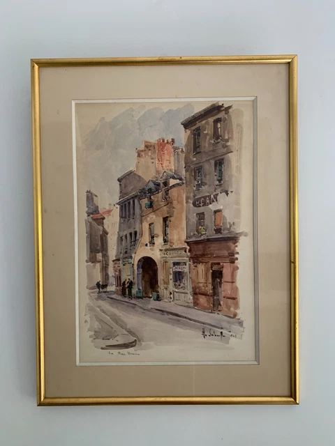 ANCIEN TABLEAU VINTAGE aquarelle datée signée EUR 29,99 - PicClick FR