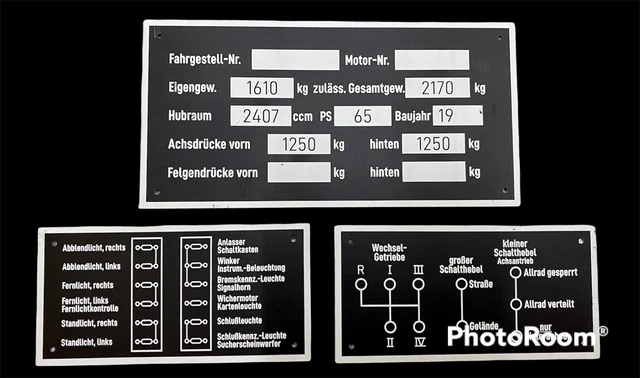 P2M KOMPLETTER SATZ Typenschilder NVA DDR IFA Sachsenring Horch ähnl ...