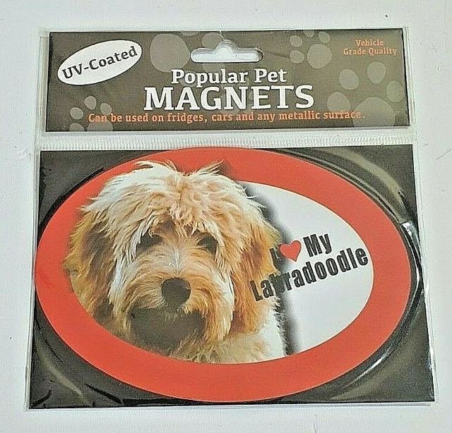 DOG BREEDS FRIDGE Car Magnet I Love My Labradoodle Magnetic Labradoodle ...