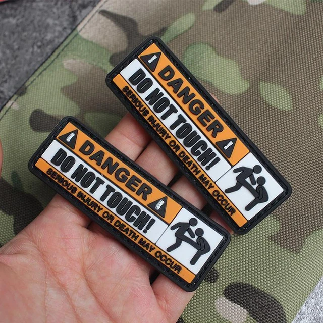 DANGER DO NOT TOUCH - Funny Warning PVC Rubber Tackical Patch with Hook Backing EUR 5,17 ...
